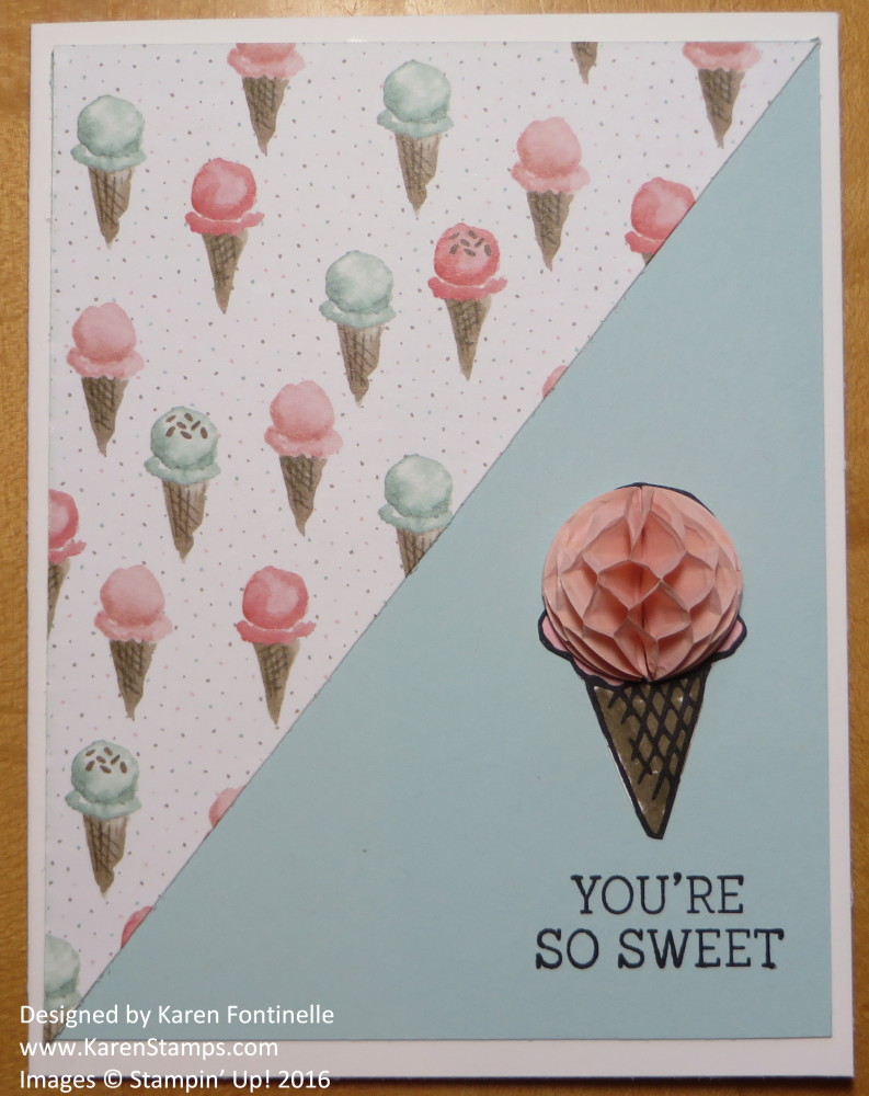 Birthday Bouquet Ice Cream Cone Card Stamping With Karen