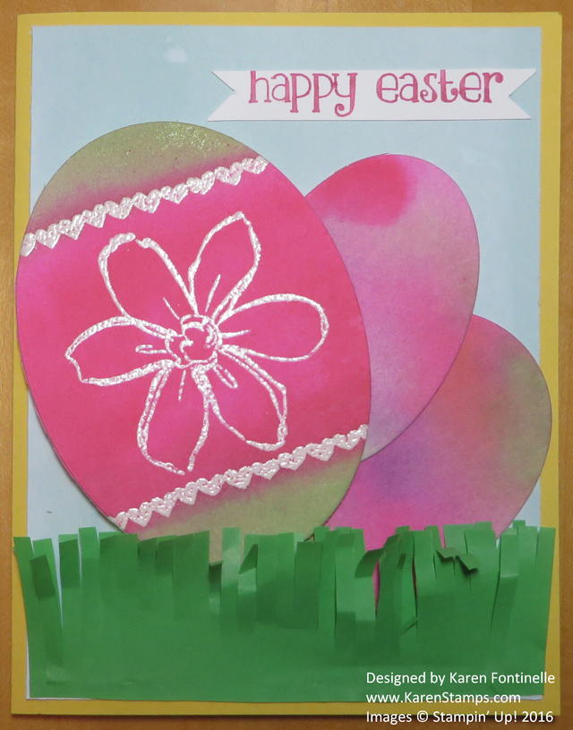 Emboss Resist Watercolor Easter Egg Card | Stamping With Karen Emboss Resist Watercolor Easter Egg Card | Stamping With Karen
