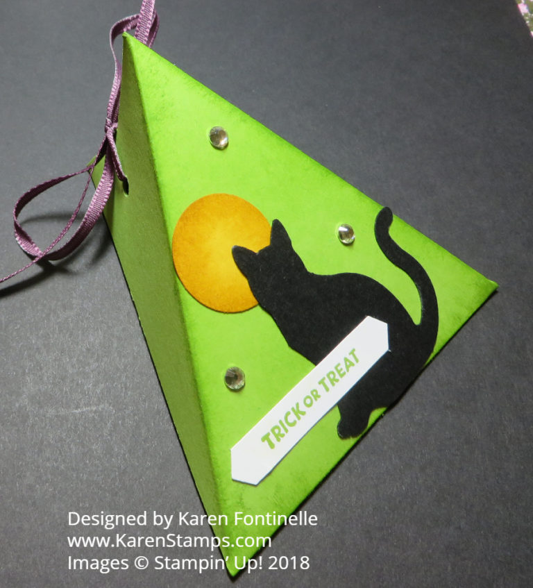 Triangle Treat Box For Halloween | Stamping With Karen