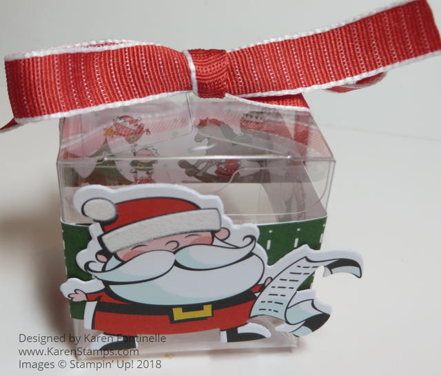 Santa Clear Tiny Treat Box | Stamping With Karen