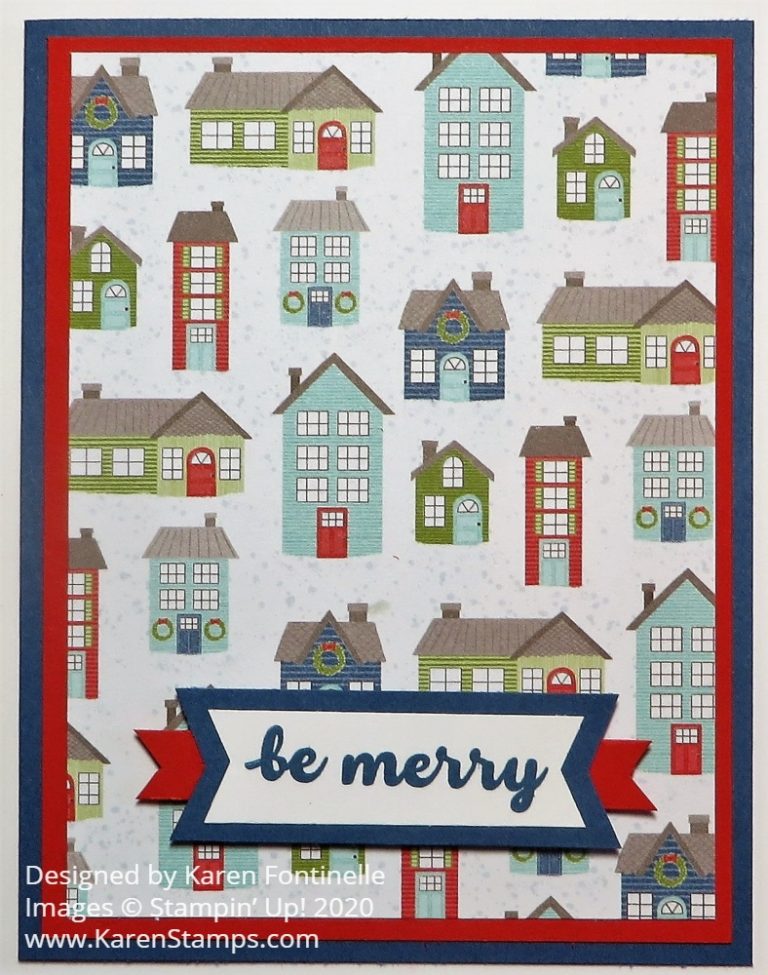 Easy Trimming the Town Christmas Card | Stamping With Karen