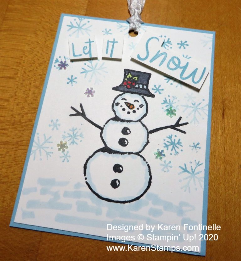Make Snowman Gift Tags | Stamping With Karen