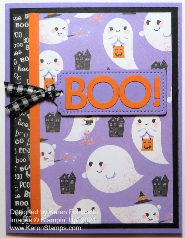Cute Halloween Ghost Boo Card | Stamping With Karen
