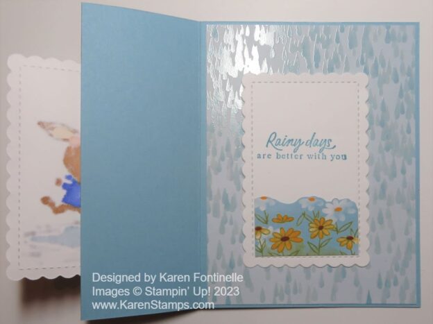 Playing in the Rain Z-Fold Card | Stamping With Karen
