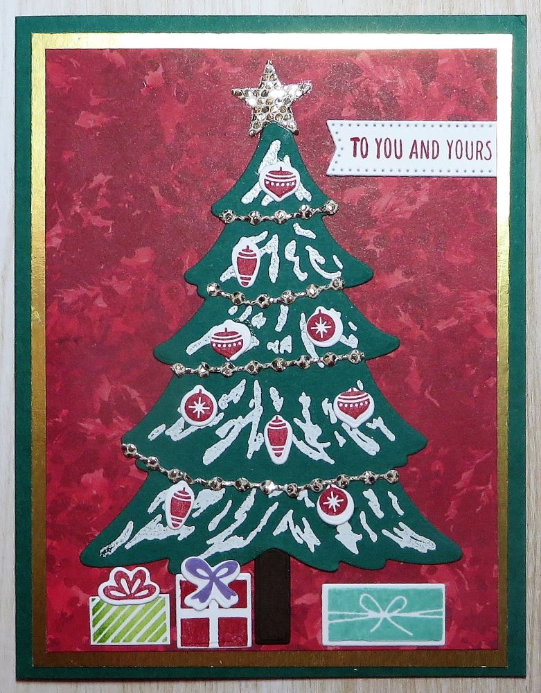 Merriest Trees Decorated Christmas Card | Stamping With Karen