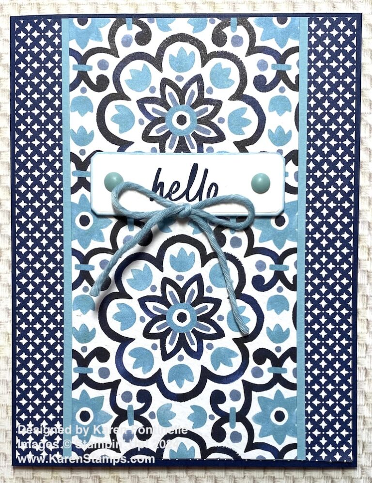 Mediterranean Blooms Hello Card | Stamping With Karen