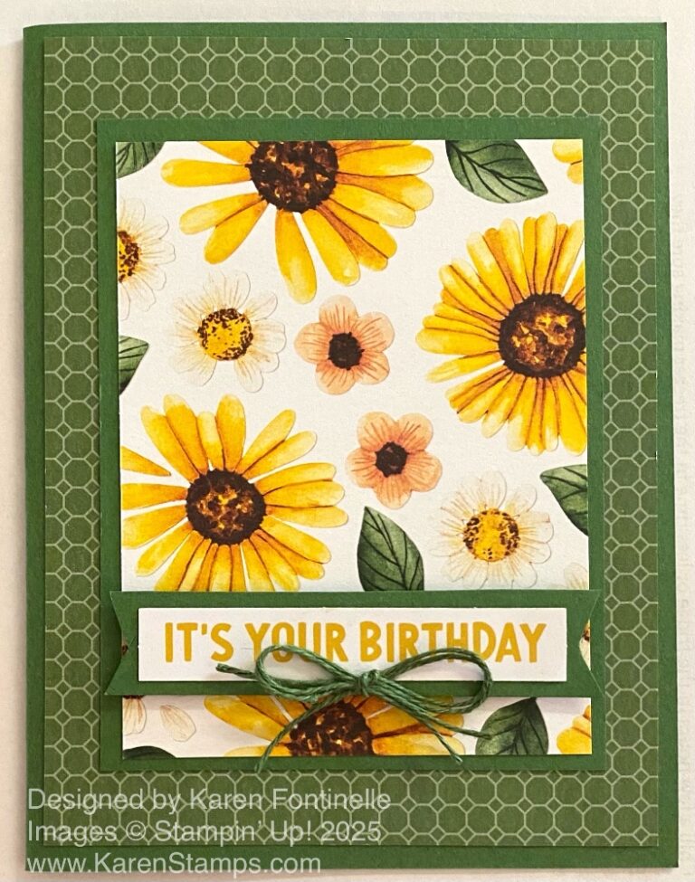 Floral Impressions Yellow Daisies Birthday Card | Stamping With Karen