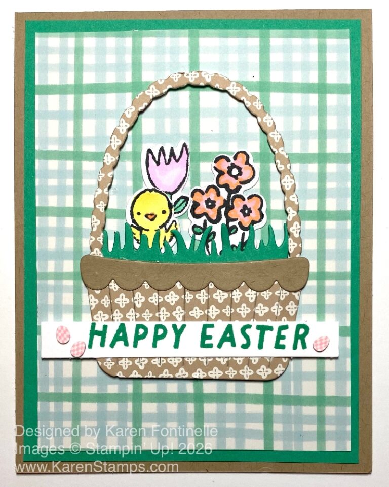 Easter Joy Easter Basket With Flowers Card | Stamping With Karen