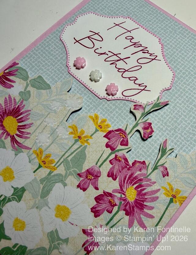 Velvet Meadow Happy Birthday Card | Stamping With Karen